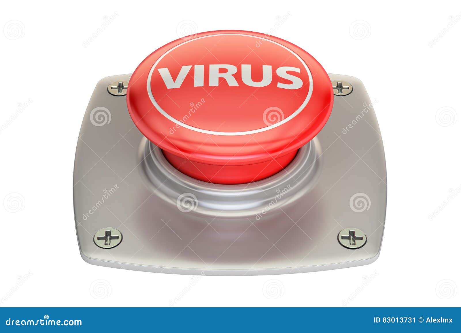 Virus Red Push Button, 3D Rendering Stock Illustration - Illustration ...