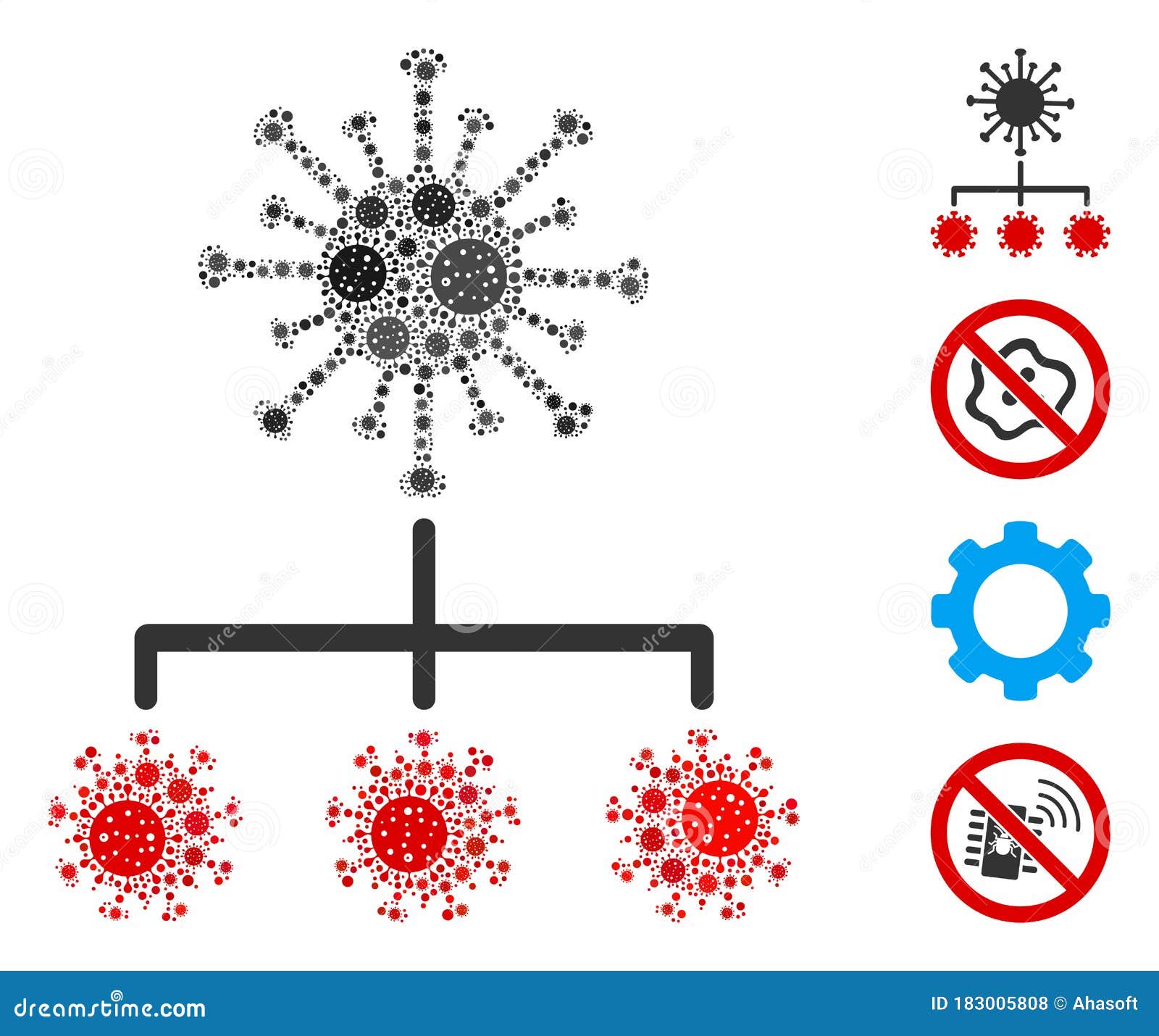 Virus Replication Mosaic of CoronaVirus Icons Stock Illustration ...