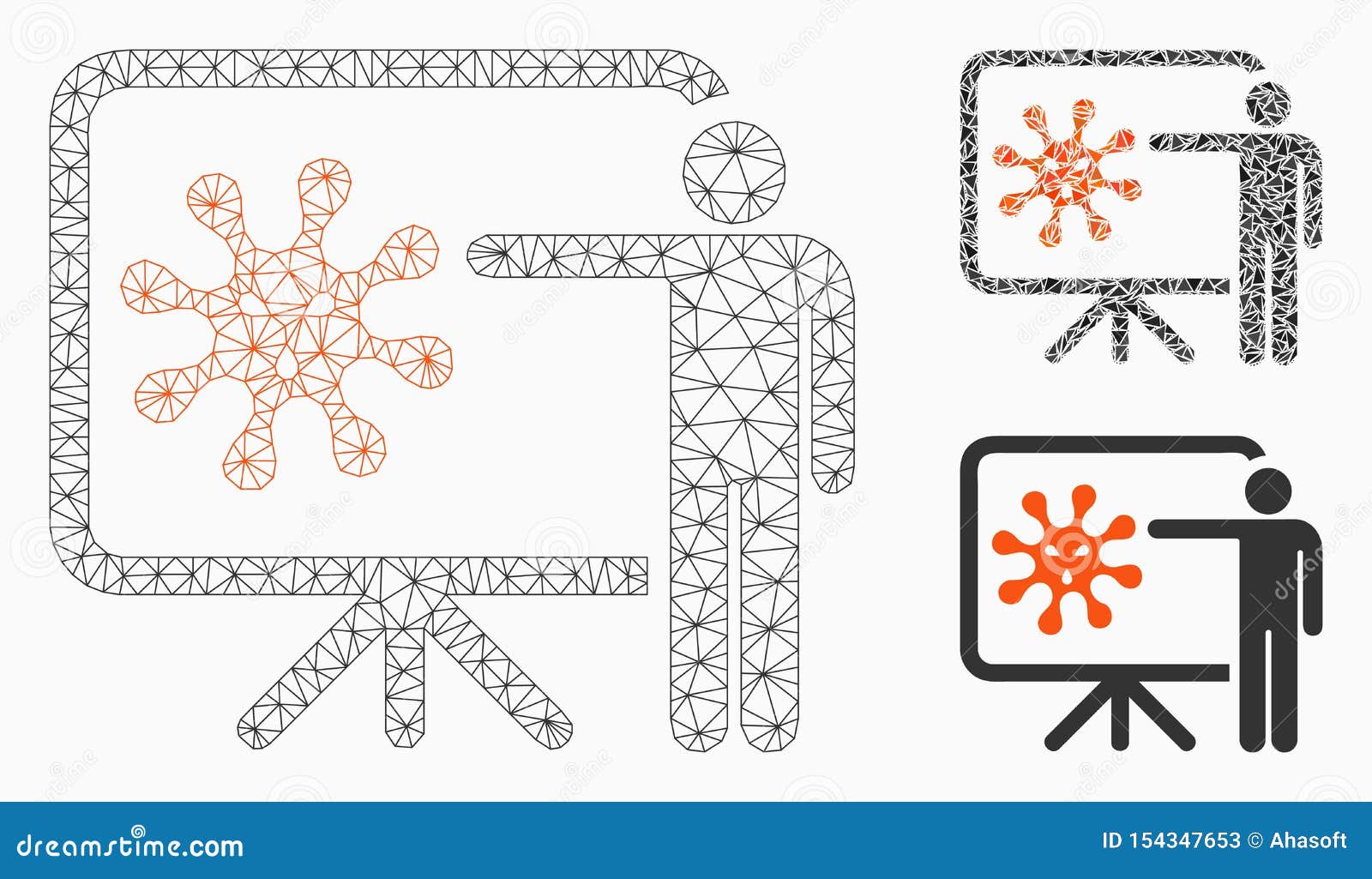 Virus Report Vector Mesh Carcass Model And Triangle Mosaic Icon Stock