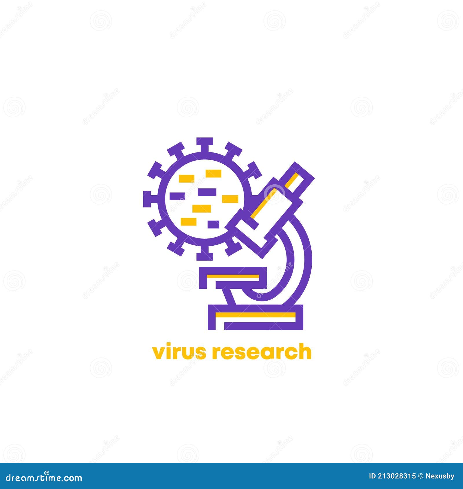 Virus Research Vector Logo with a Microscope Stock Vector ...