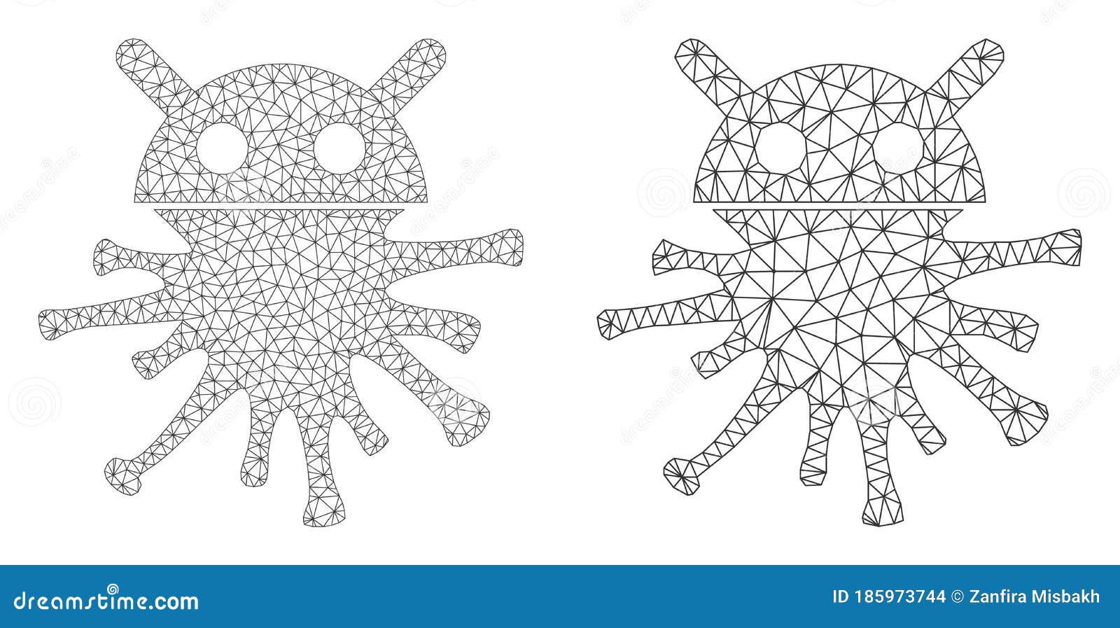 Virus Robot Icon - Vector Triangular Mesh Stock Vector - Illustration ...