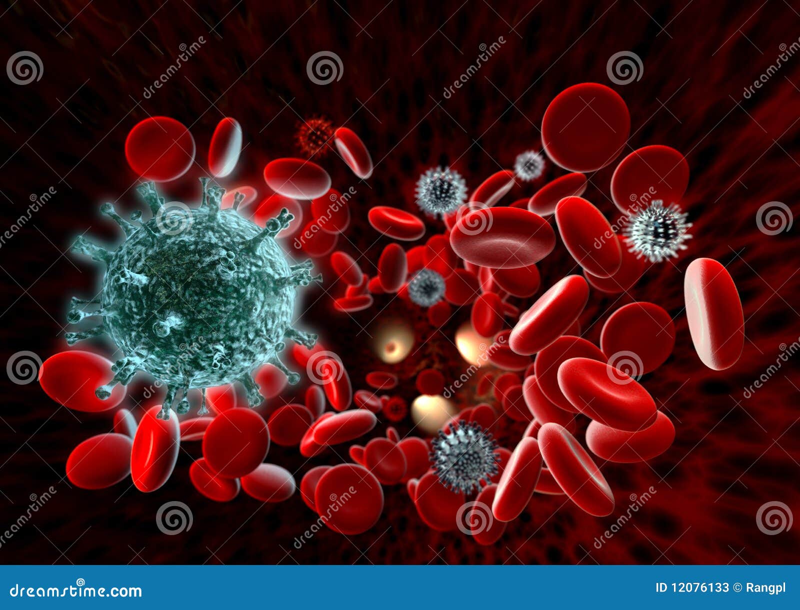 Virus in rood bloed stock illustratie. Illustration of geneeskunde ...