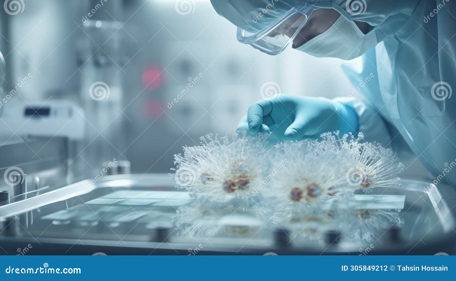 Virus Sample Procedure, Showcasing The Intricate Process Of Collecting ...