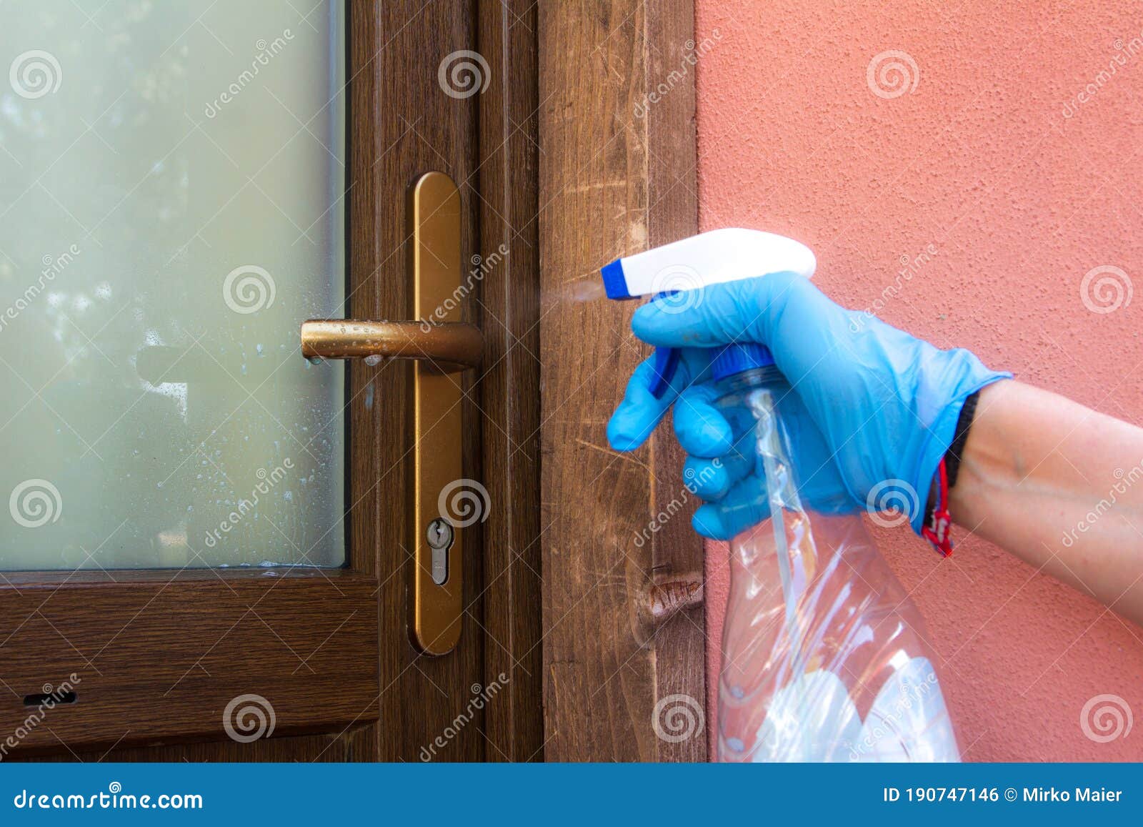 Virus Sanitization On The Computer Keyboard With Blue Spray Jet Screen ...