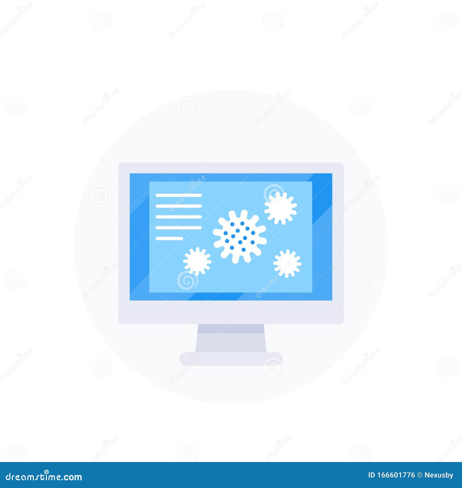 Virus on Screen, Virology Vector Icon Stock Vector - Illustration of ...