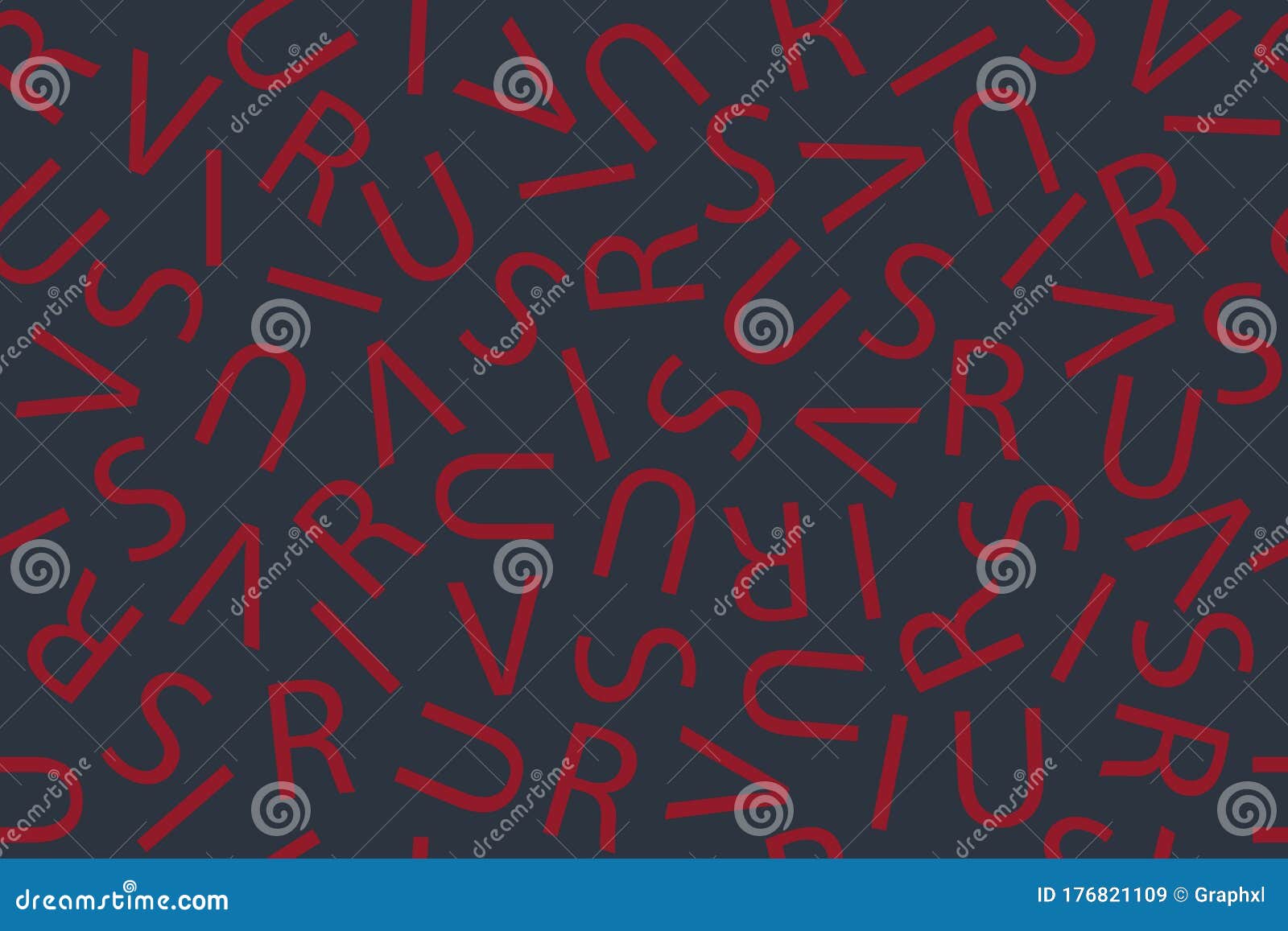 Virus. a Seamless Pattern of the Letters of the Word `virus`. Variation ...