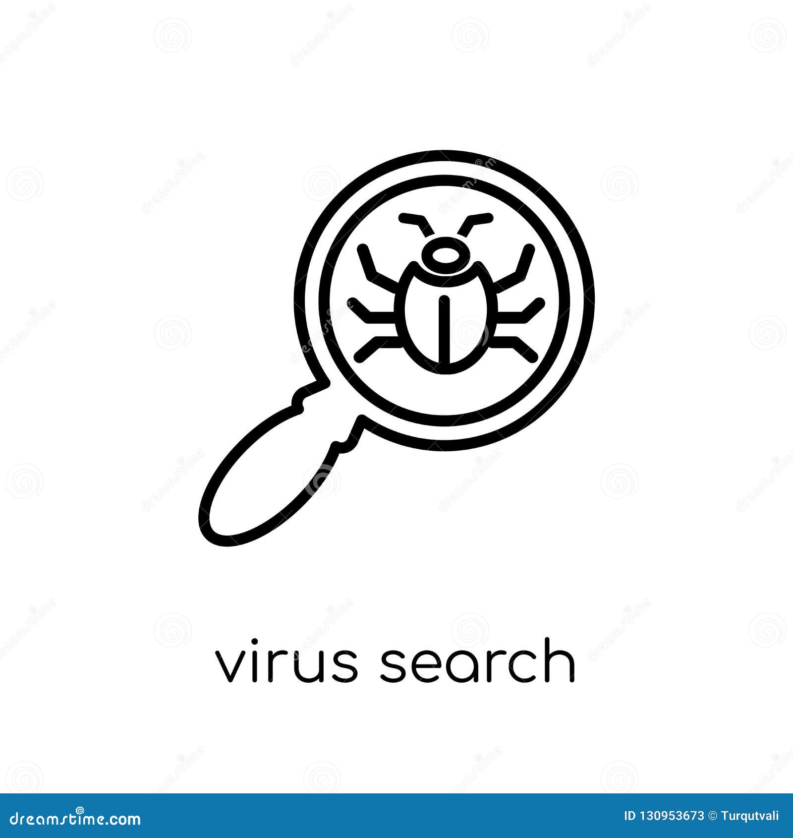 Virus Search Icon. Trendy Modern Flat Linear Vector Virus Search Stock ...