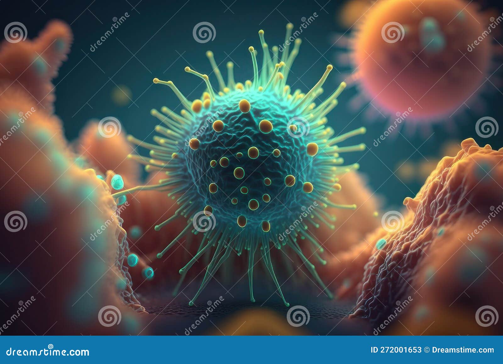 Virus Seen through a Microscope. AI Generative Stock Illustration ...
