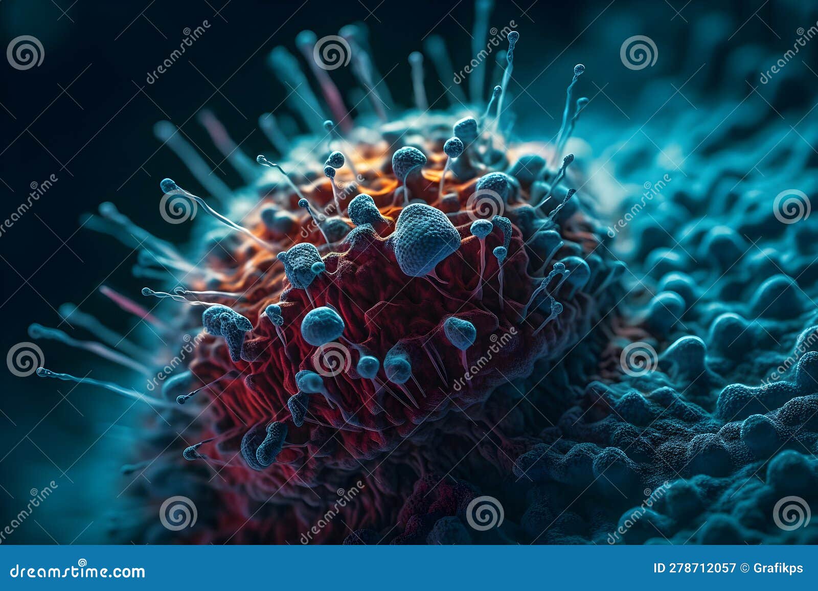 Virus Seen Under a Microscope, Showcasing Its Distinct Structure and ...