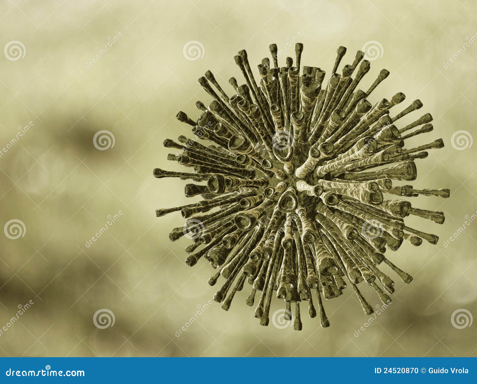 Virus Seen Under a Scanning Microscope Stock Illustration ...