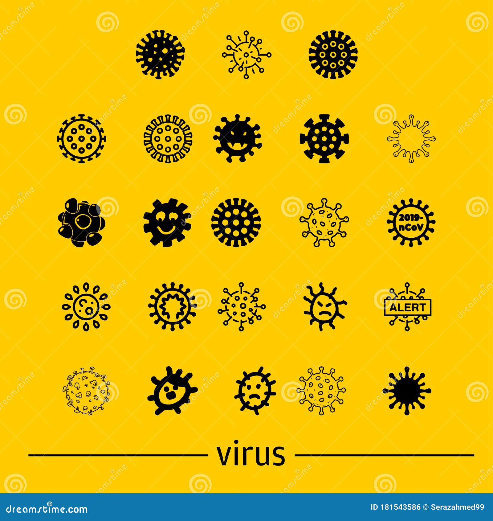Virus Shapes Icon Pack Vector Illustration Stock Vector - Illustration ...