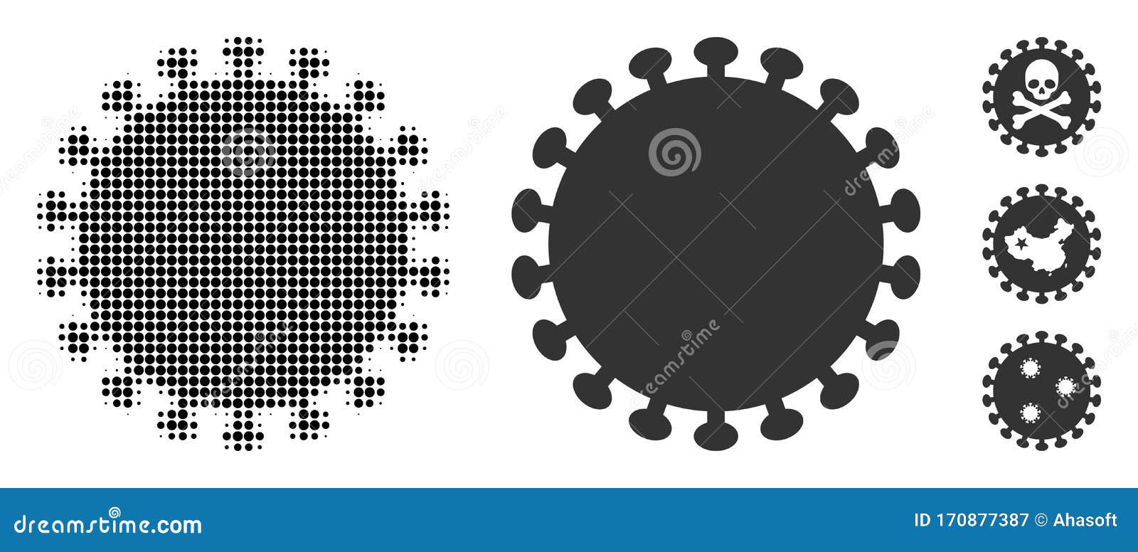 Virus Shell Halftone and Solid Icon Stock Vector - Illustration of ...