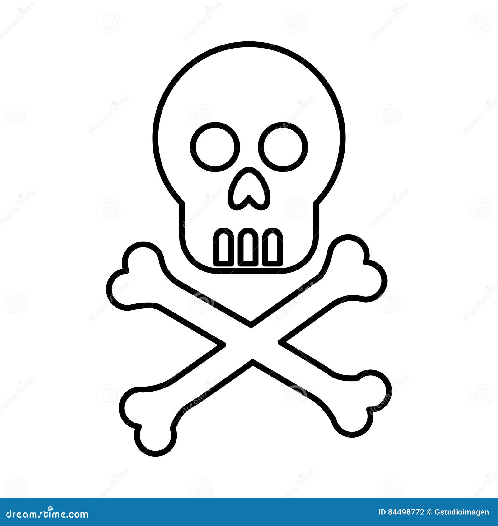 Virus Skull Alert Isolated Icon Stock Illustration - Illustration of ...