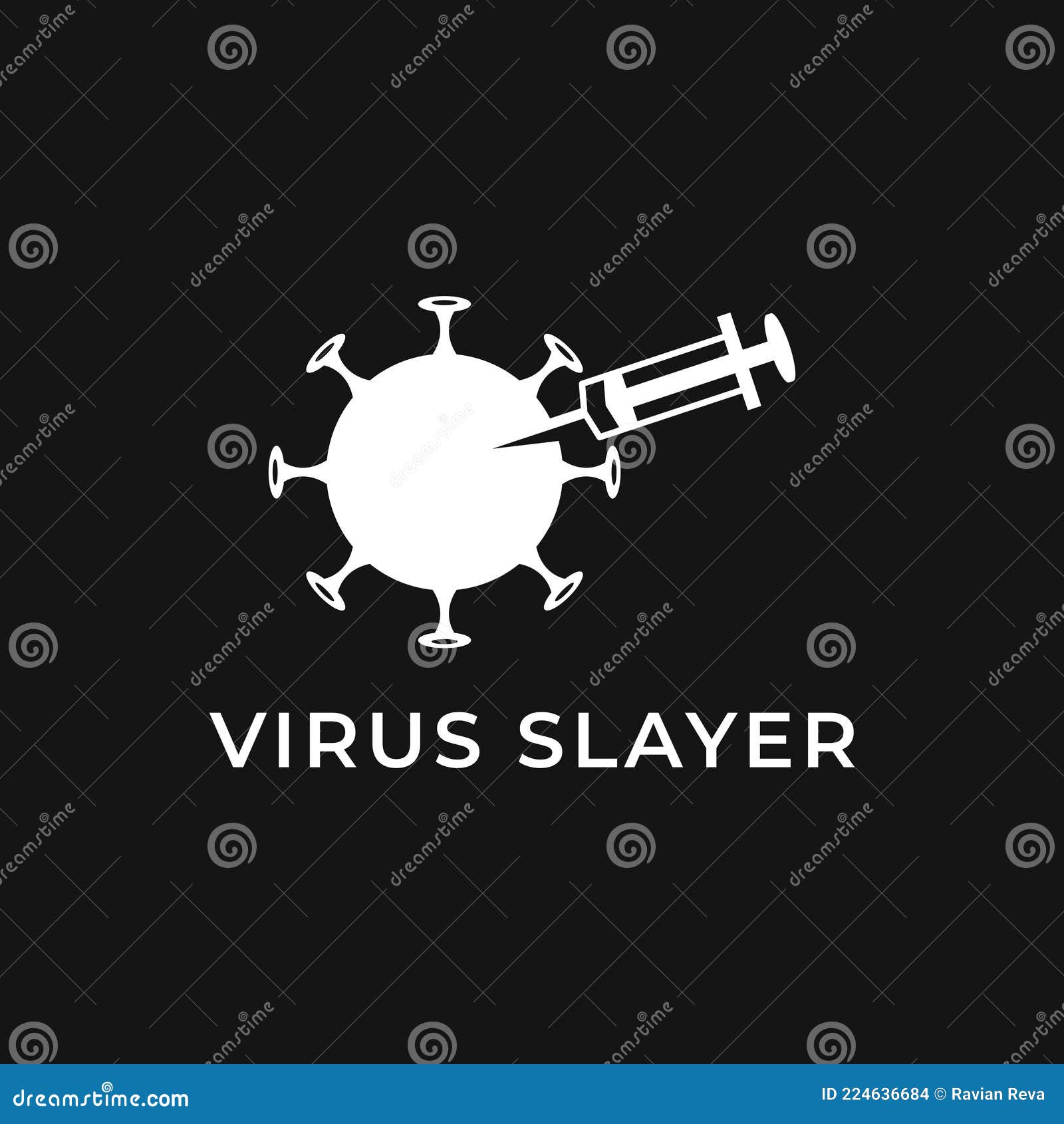 VIRUS SLAYER LOGO TEMPLATE, with VIRUS and VACCINE INJECTION ...
