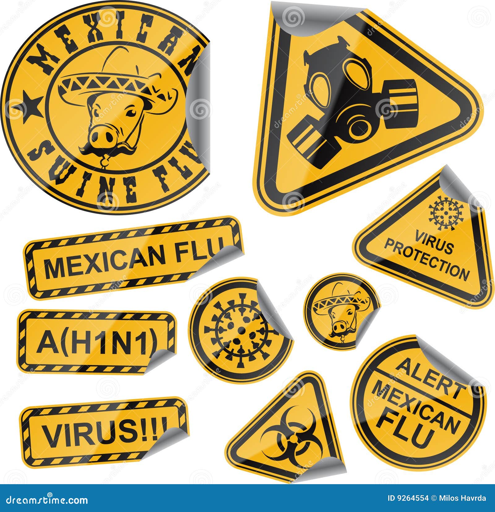 Virus stickers stock vector. Illustration of head, colour - 9264554