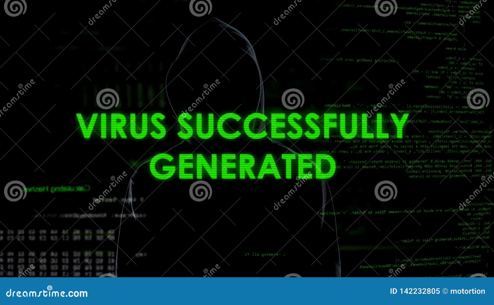 Virus Successfully Generated, Man in Black Launching Malware, Secret ...