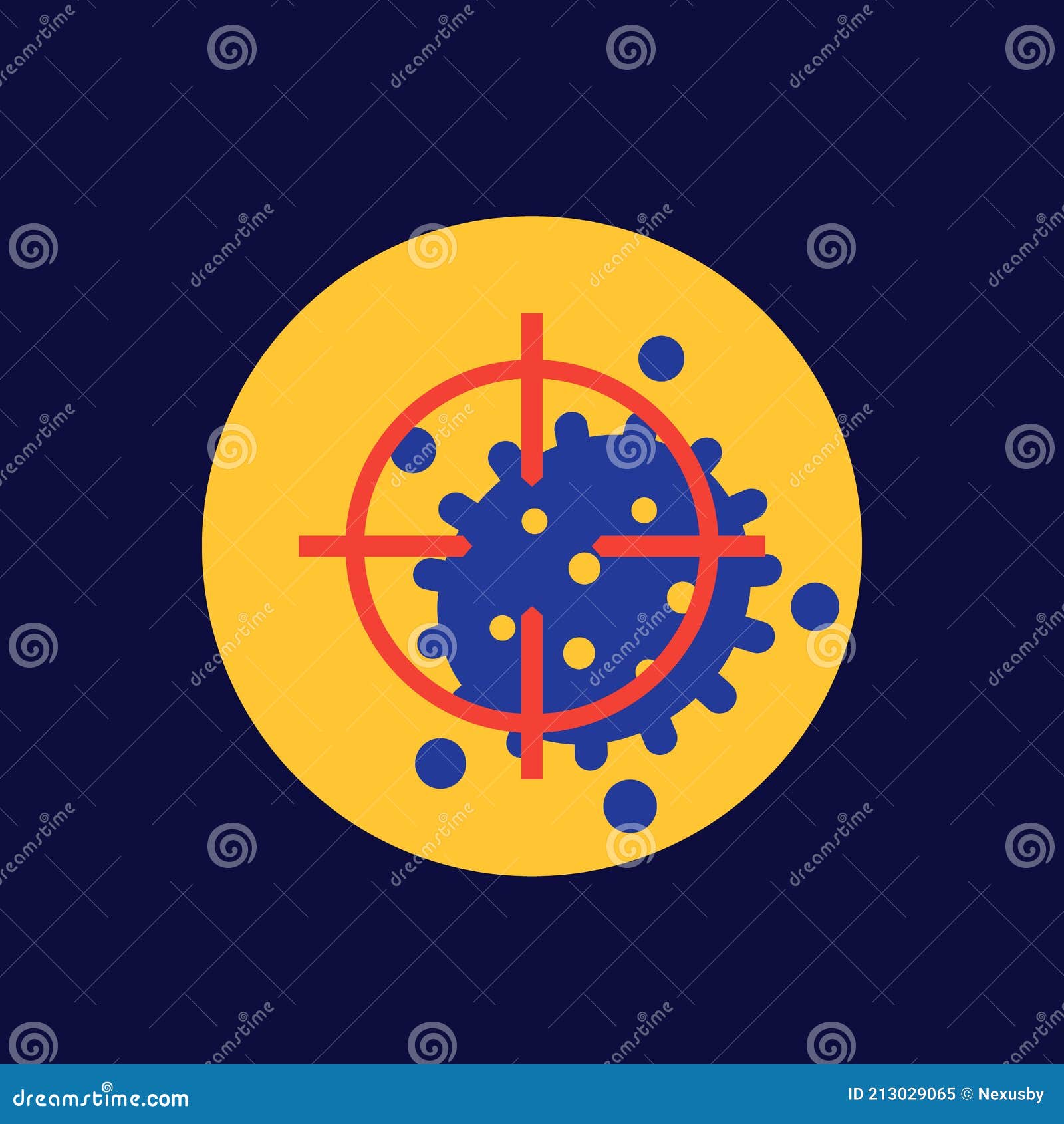 Virus and target flat icon stock vector. Illustration of viral - 213029065