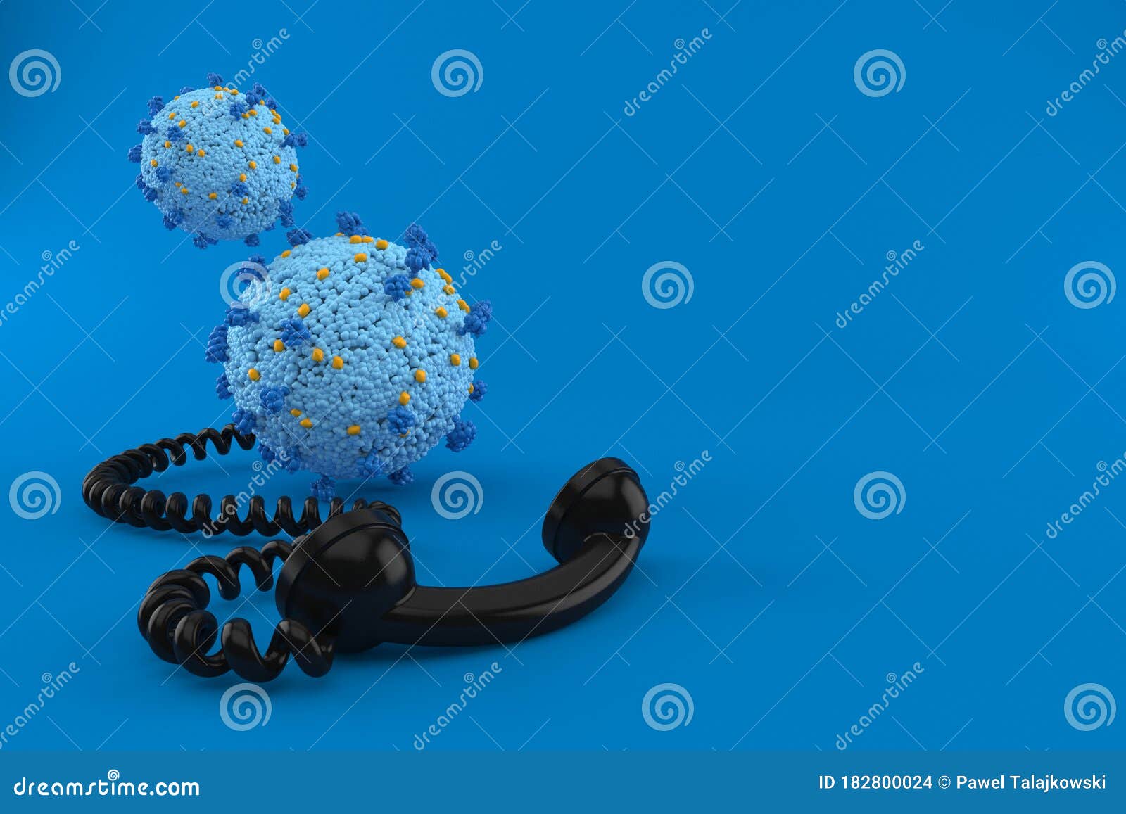 Virus with Telephone Handset Stock Illustration - Illustration of ...
