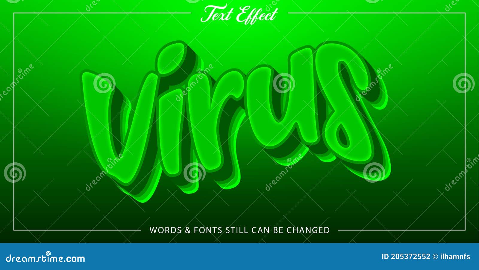 Virus Editable Text Effect Style Stock Vector - Illustration of ...