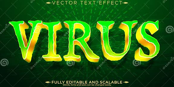 Virus Text Effect, Editable Toxic and Biology Text Style Stock Vector - Illustration of logo ...