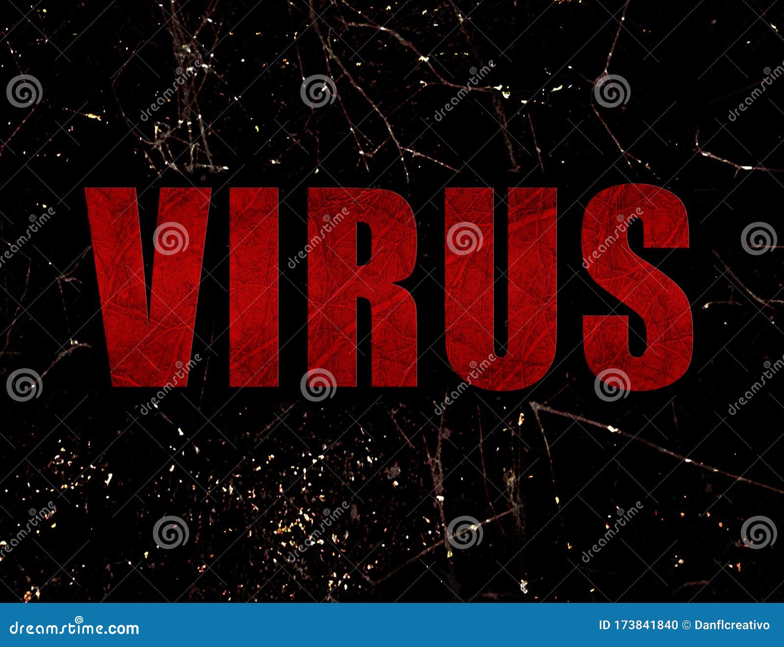 Virus Text Over Dark Texture Background Stock Illustration ...