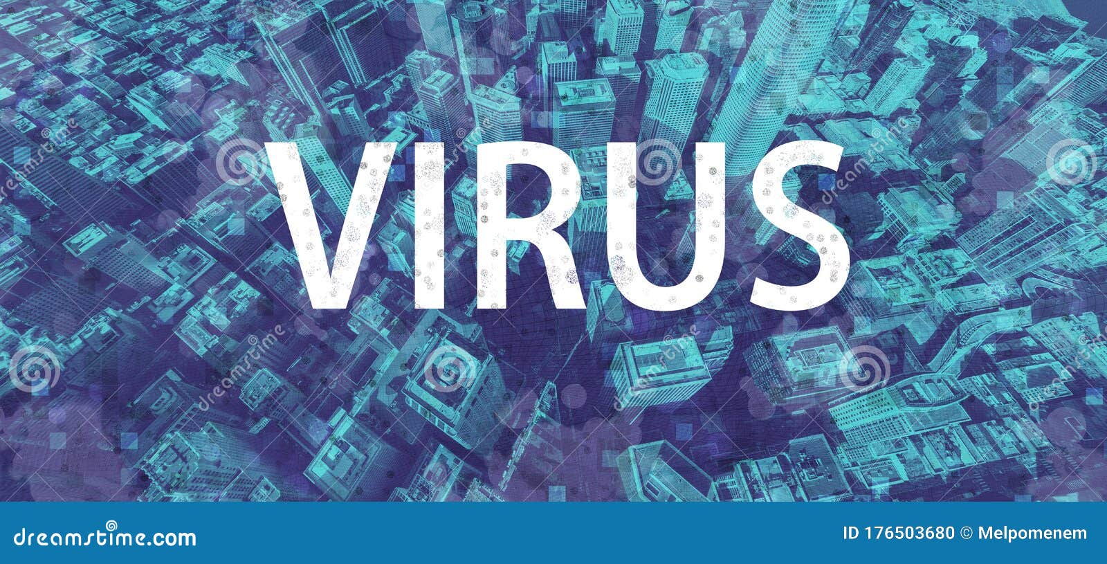 Virus Theme with Cityscape Background Stock Photo - Image of tone ...