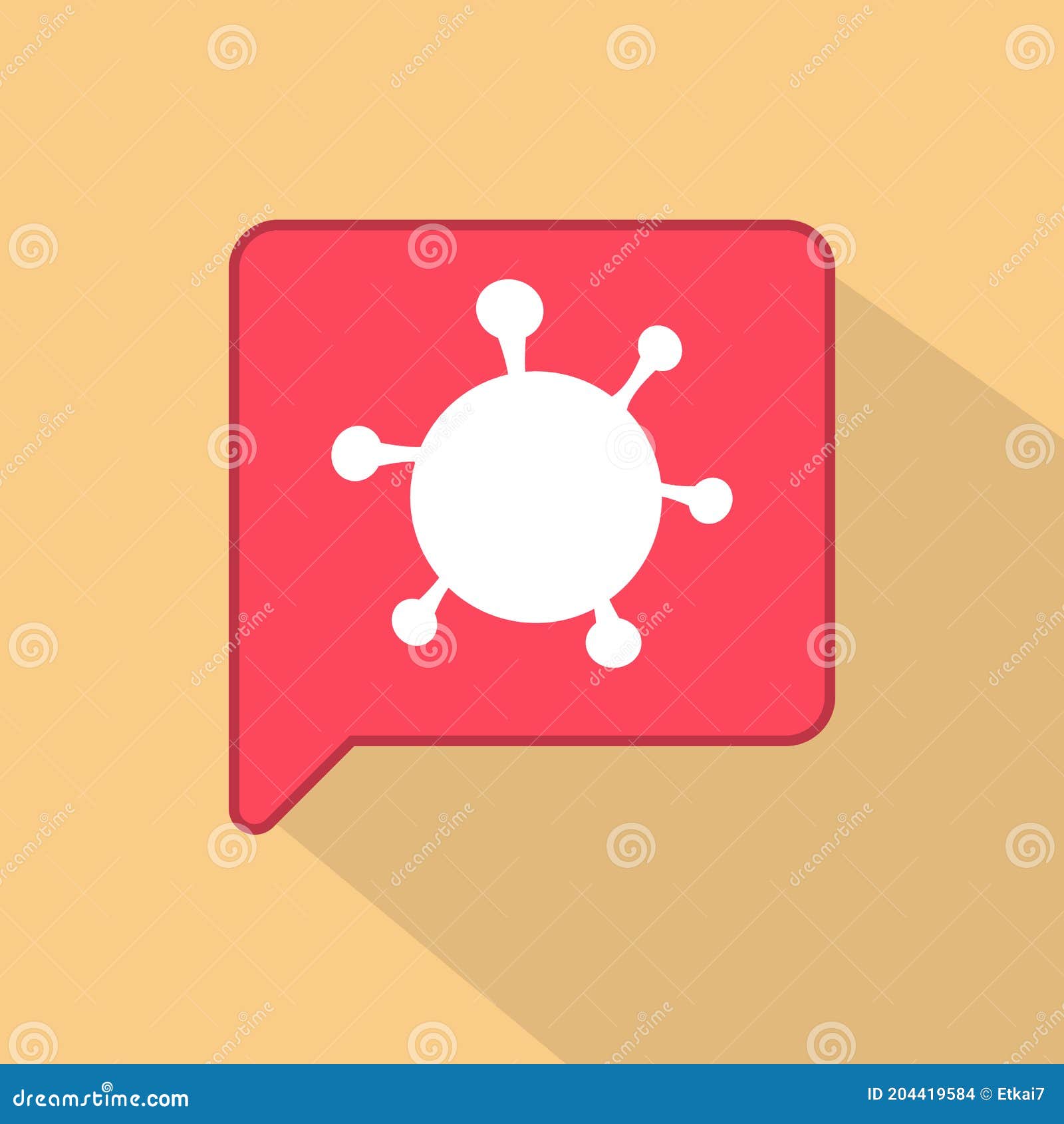 Virus Themed Vector Design with Speech Bubble Stock Vector ...