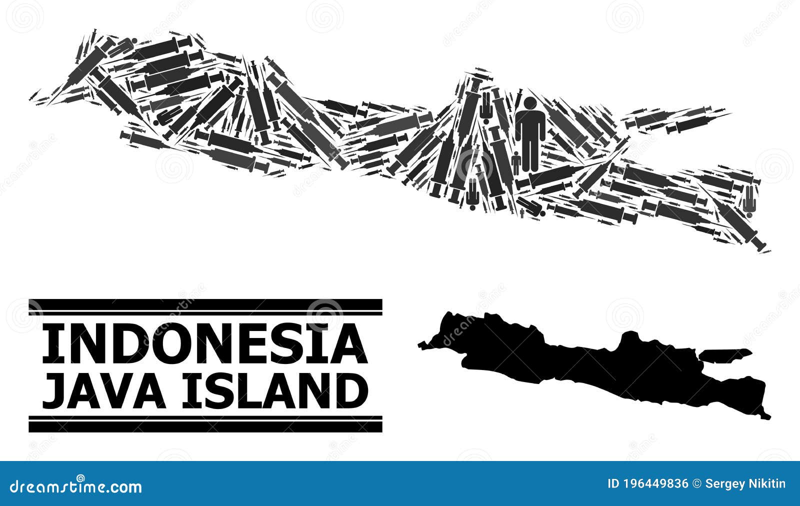 Virus Therapy Mosaic Map of Java Island Stock Vector - Illustration of ...