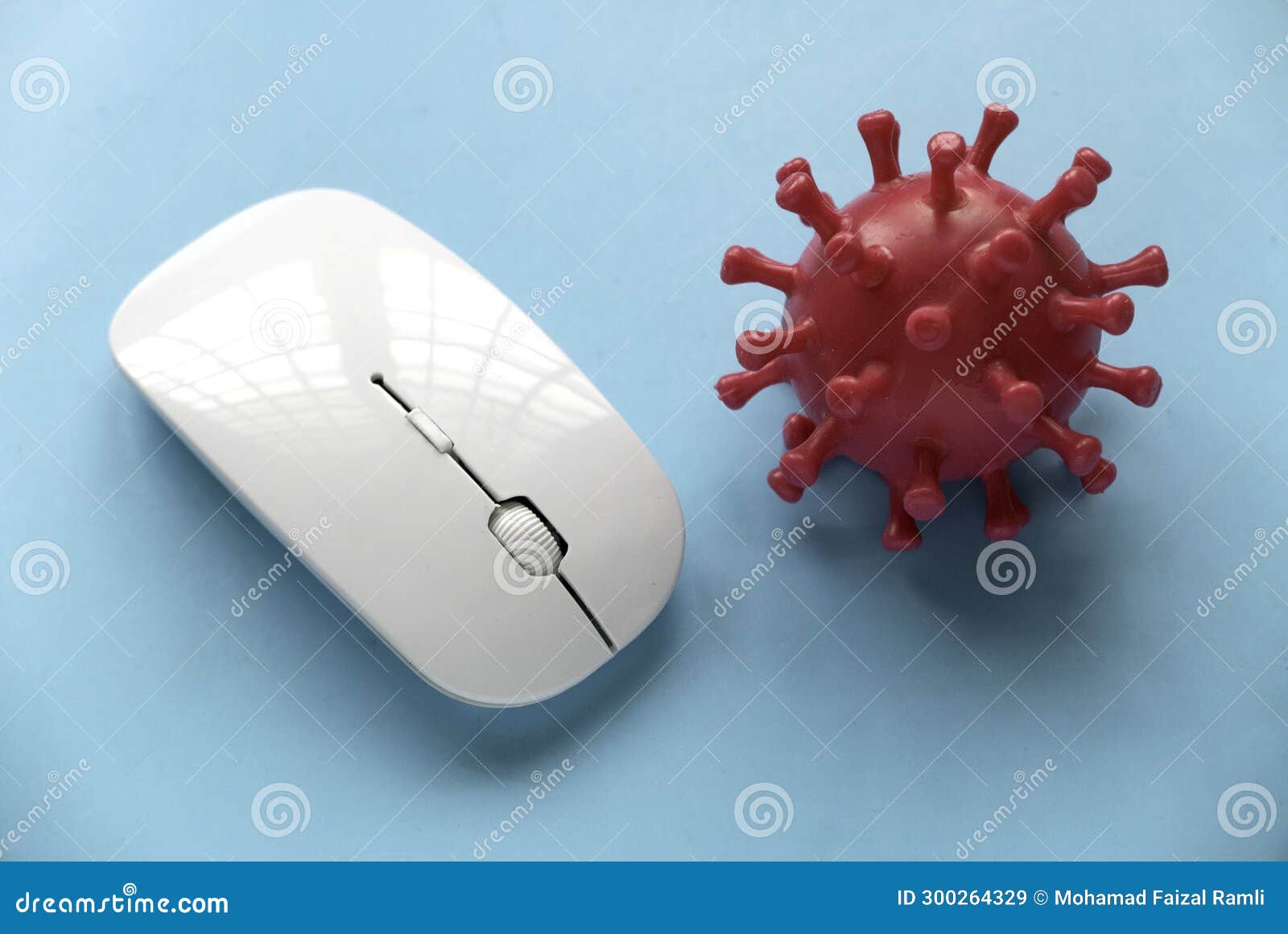 Virus Threat in Technology. Computer Mouse and Virus Model Stock Image ...