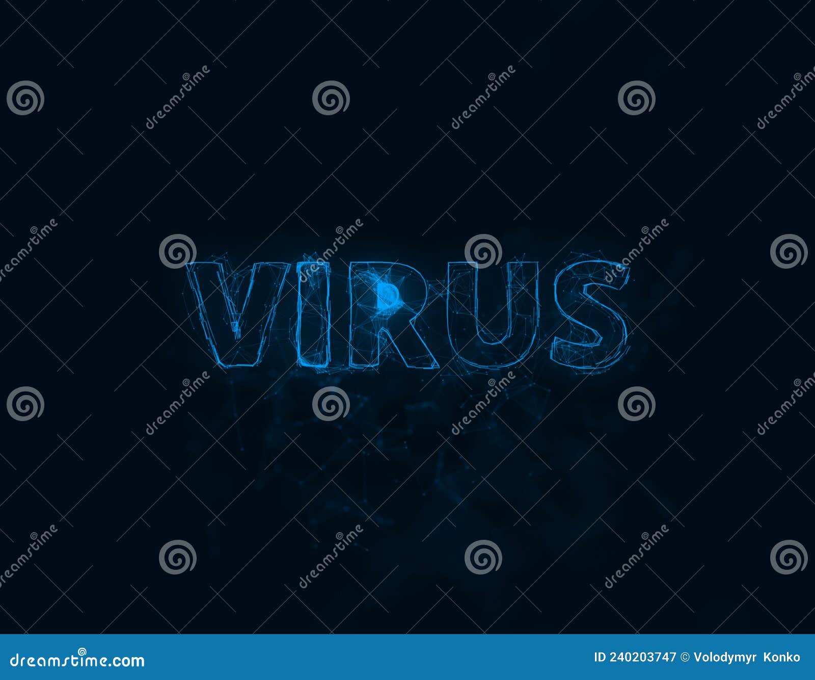 Virus Title with Plexus Effect. Connected Lines with Dots Stock ...