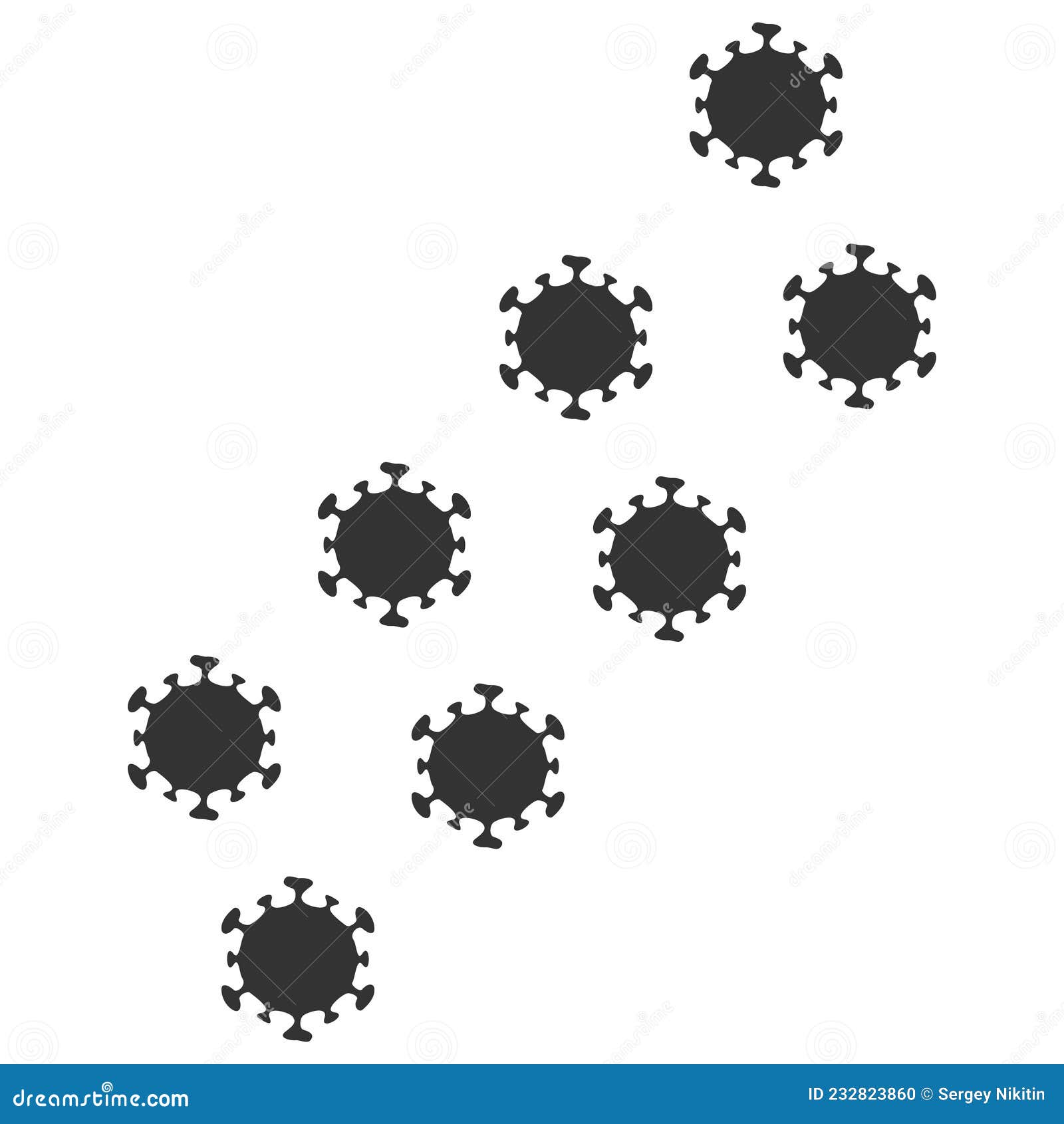 Virus Trace Flat Icon Symbol Stock Illustration - Illustration of track ...