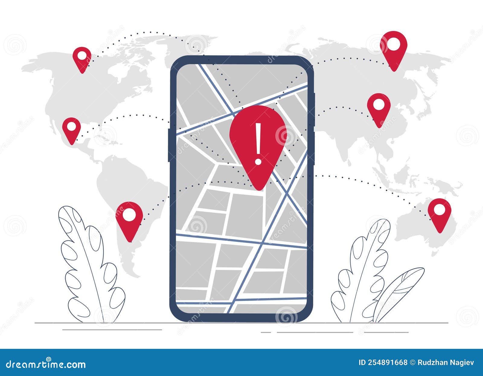 Virus tracking app stock vector. Illustration of location - 254891668