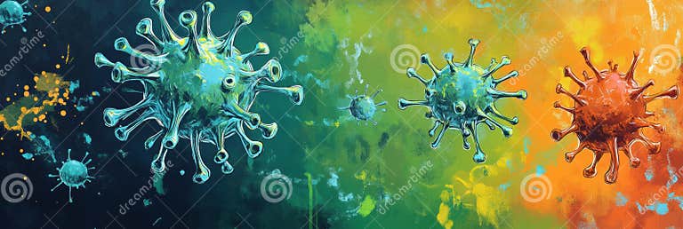 Virus Transformation and Mutation Process Displayed with Vivid Colors ...