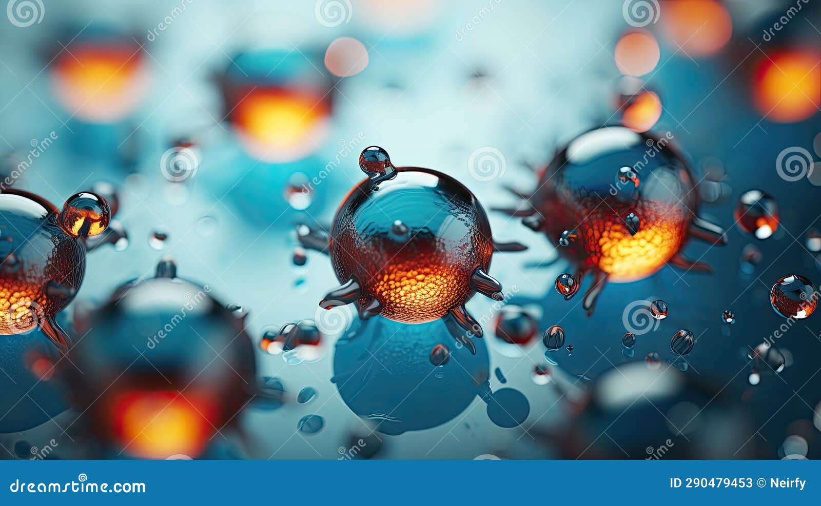 Virus Transmission in Droplets Stock Illustration - Illustration of ...