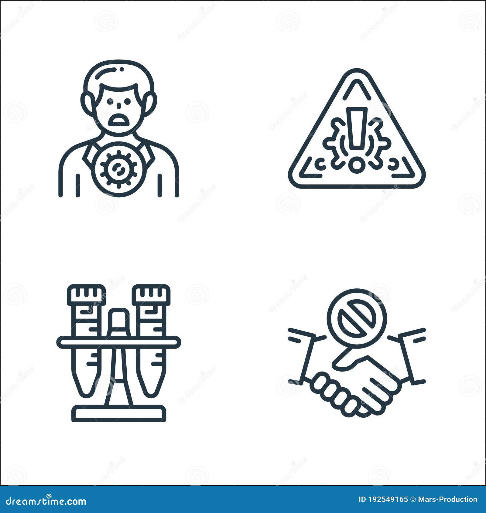 Virus Transmission Line Icons. Linear Set Stock Vector - Illustration ...