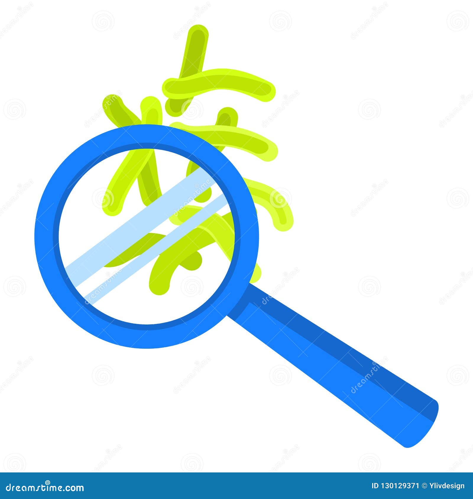 Virus Under Magnify Glass Icon, Flat Style Stock Vector - Illustration ...
