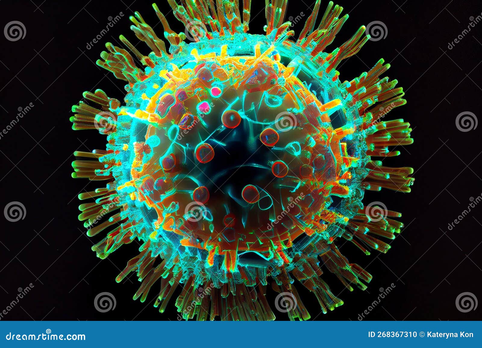 Virus Under Microscope, Generative Ai Stock Photo - Image of medicine ...