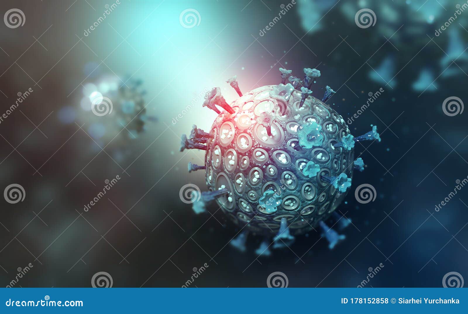 Virus Under Microscope. Germs, Microbe, Bacterium, Pathogen Organism ...