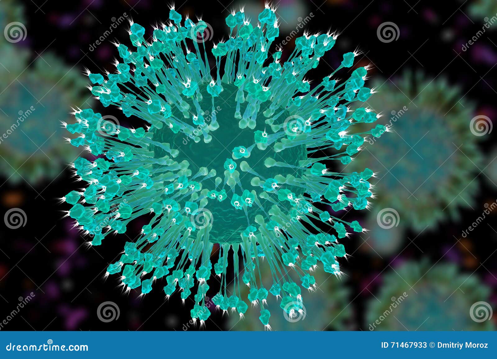Virus Under Microscope. Antibodies And Viral Infection. Immune Defense ...