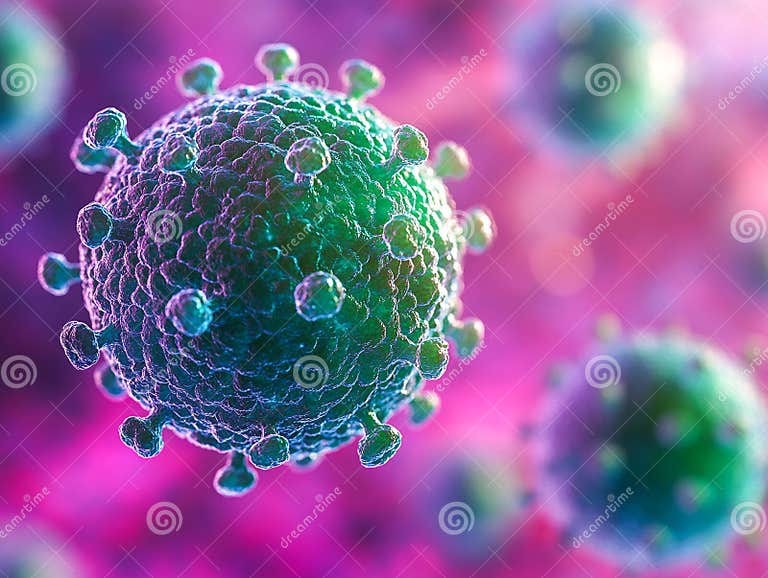 A Virus Under a Microscope, Highlighting Its Unique Structure Stock ...