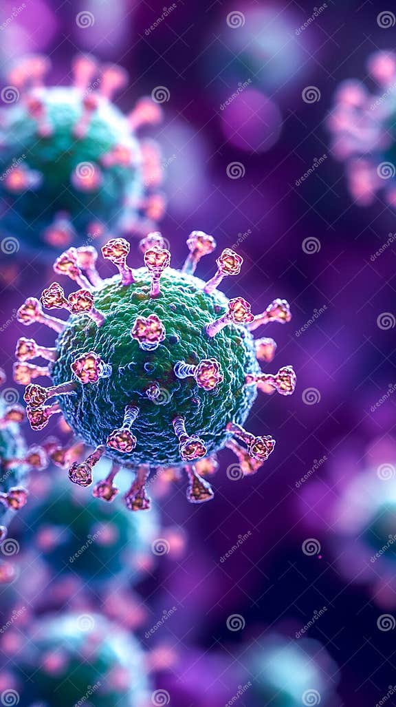 A Virus Under A Microscope Highlighting Its Unique Structure Stock Illustration Illustration