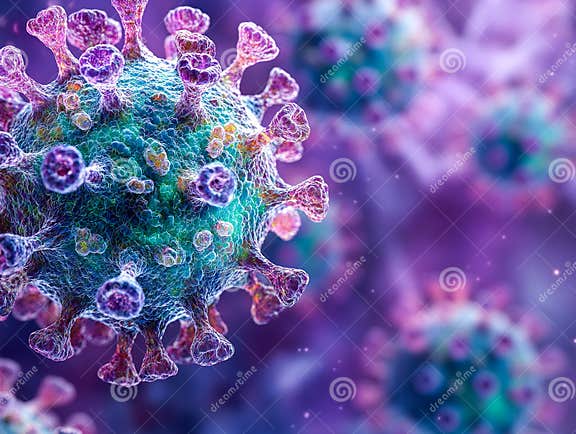 A Virus Under A Microscope Highlighting Its Unique Structure Stock Illustration Illustration