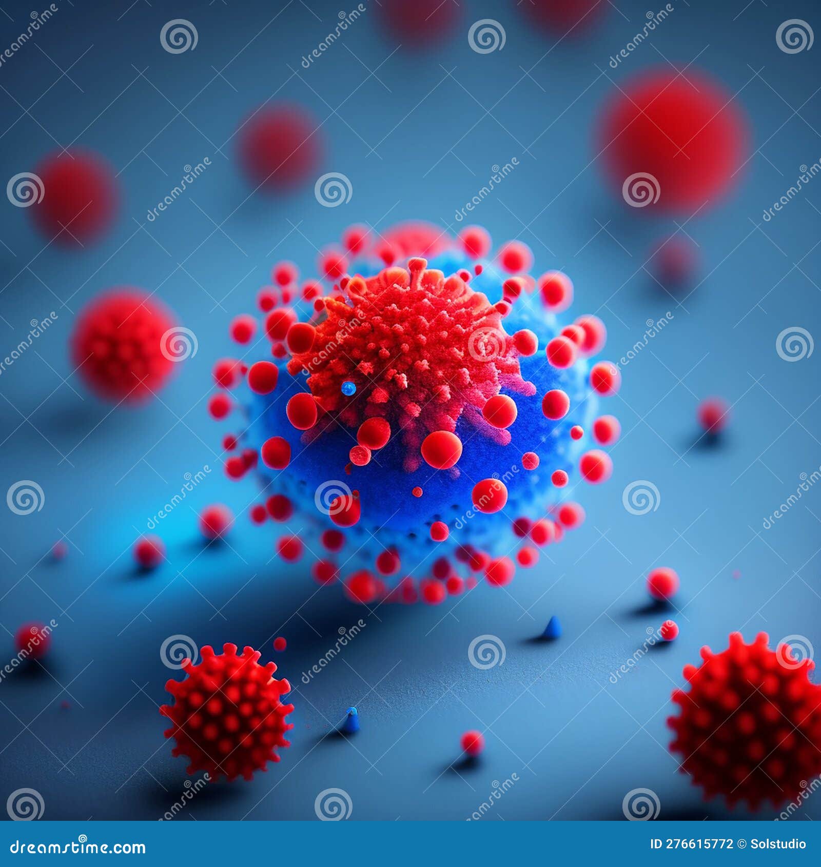 Virus under a microscope stock illustration. Illustration of illness ...