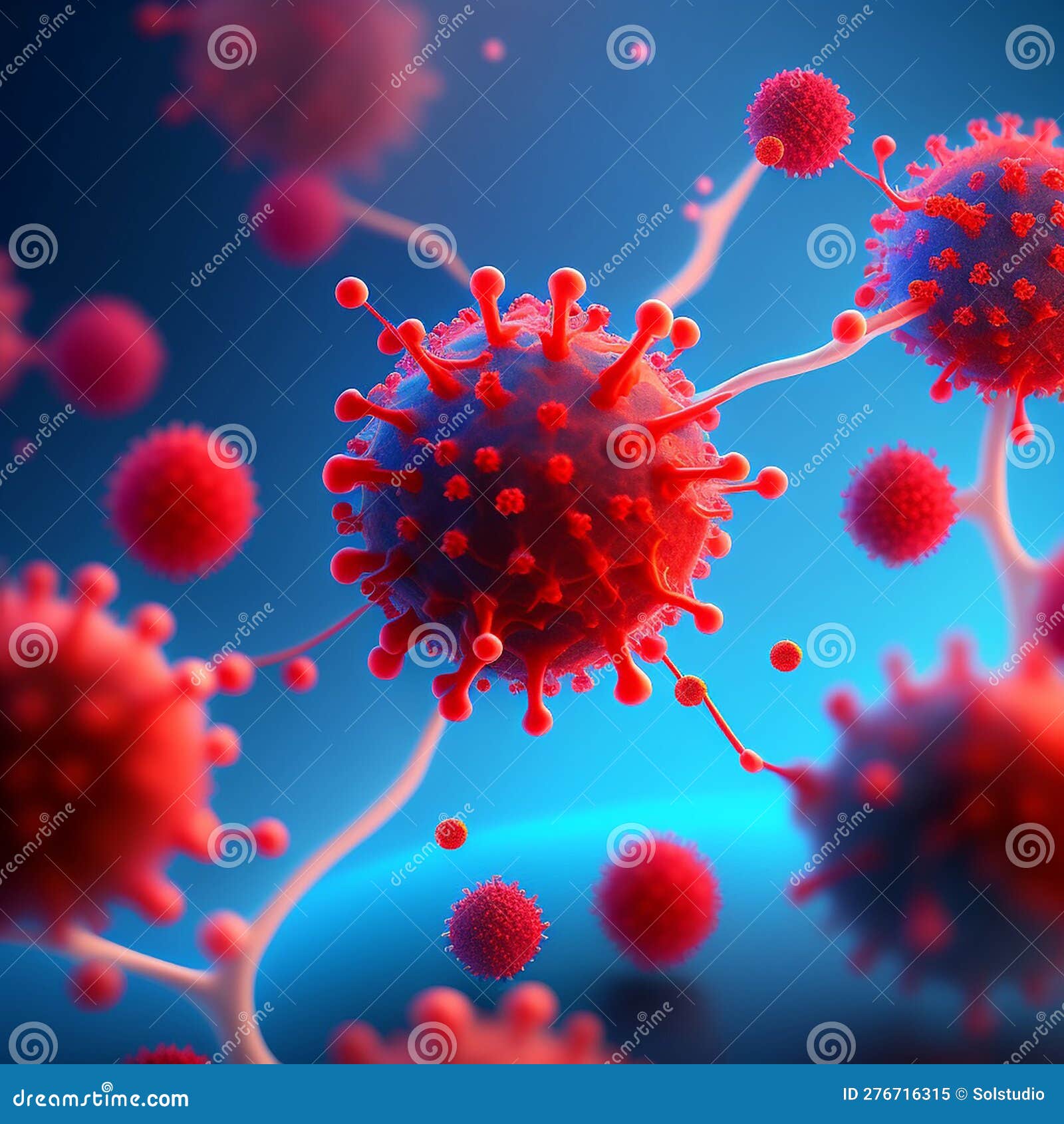 Virus under a microscope stock illustration. Illustration of ...