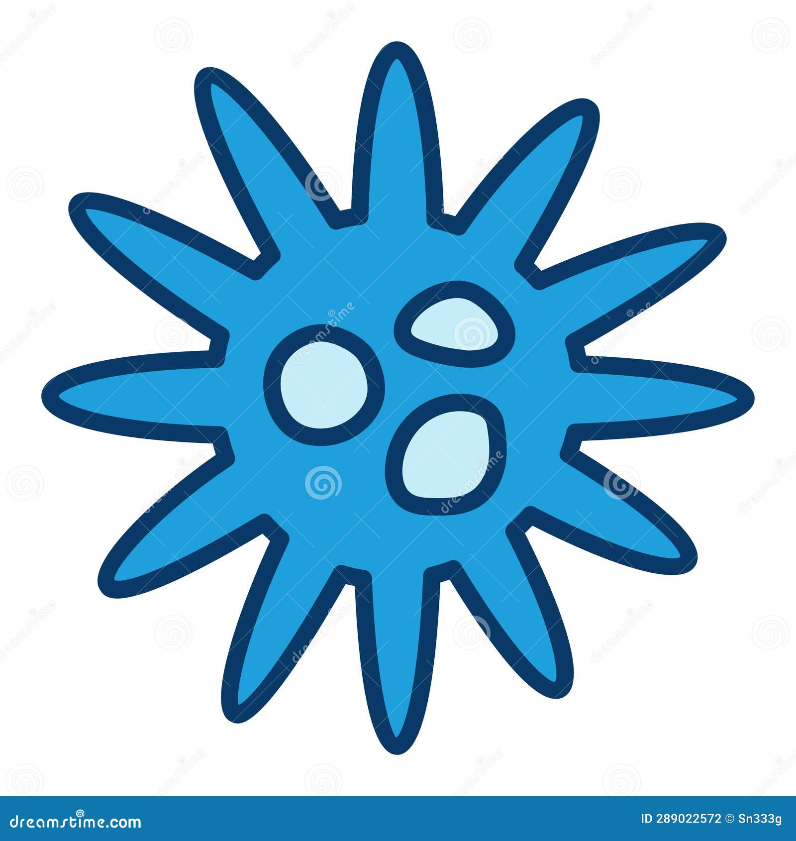 Virus Vector Concept Minimal Blue Icon or Symbol Stock Vector ...