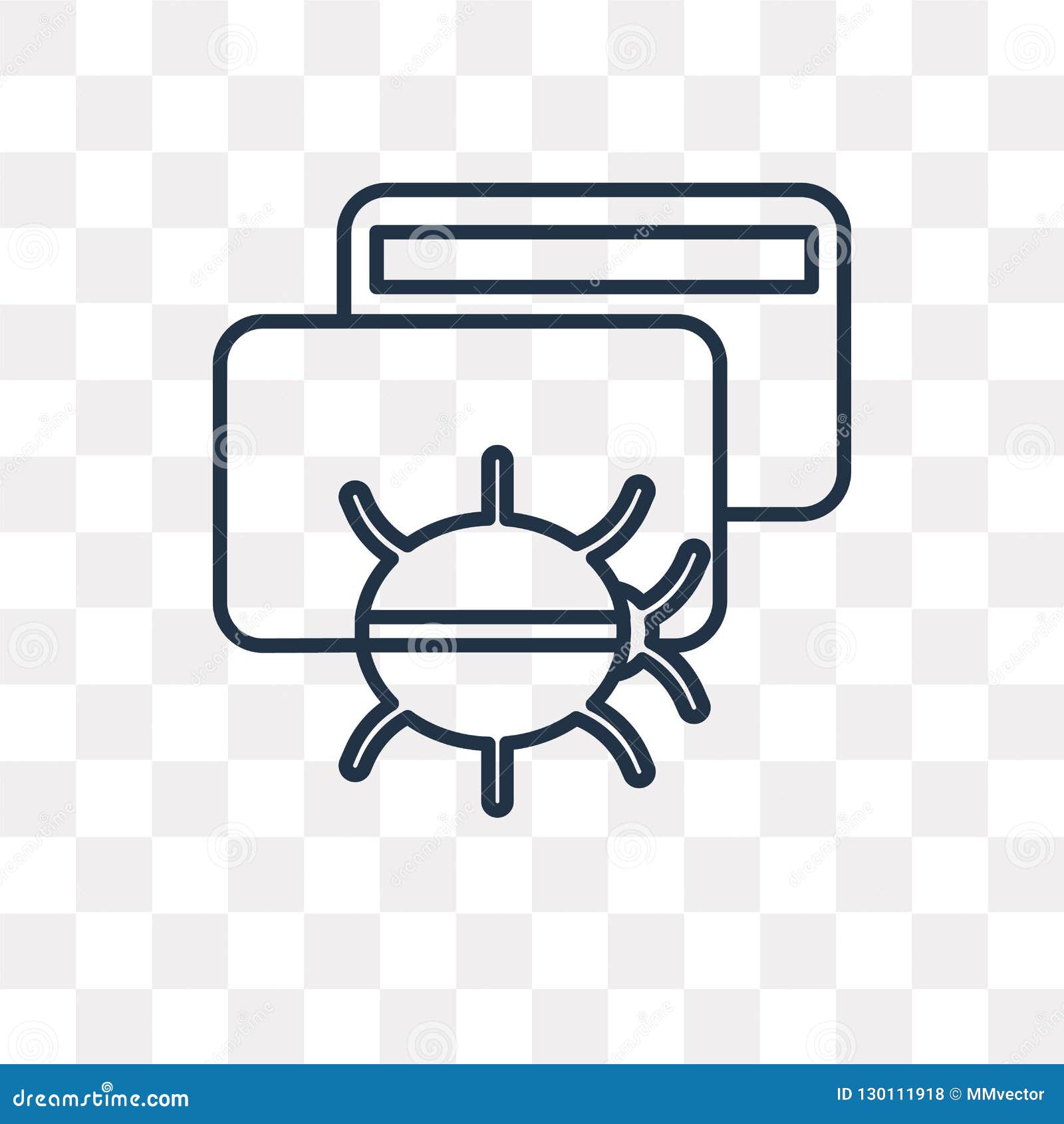 Virus Vector Icon Isolated on Transparent Background, Linear Virus ...