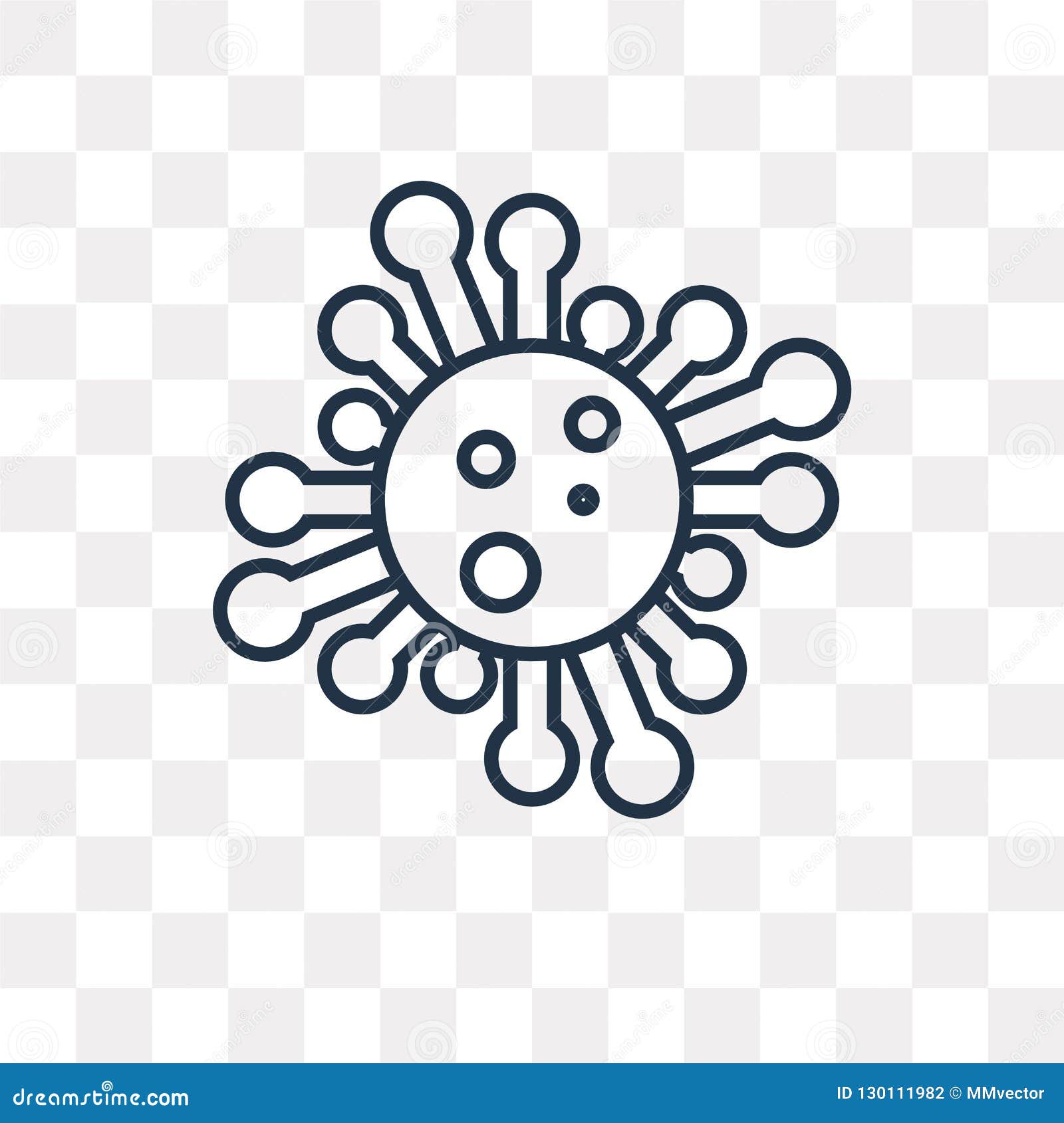 Virus Vector Icon Isolated on Transparent Background, Linear Virus ...