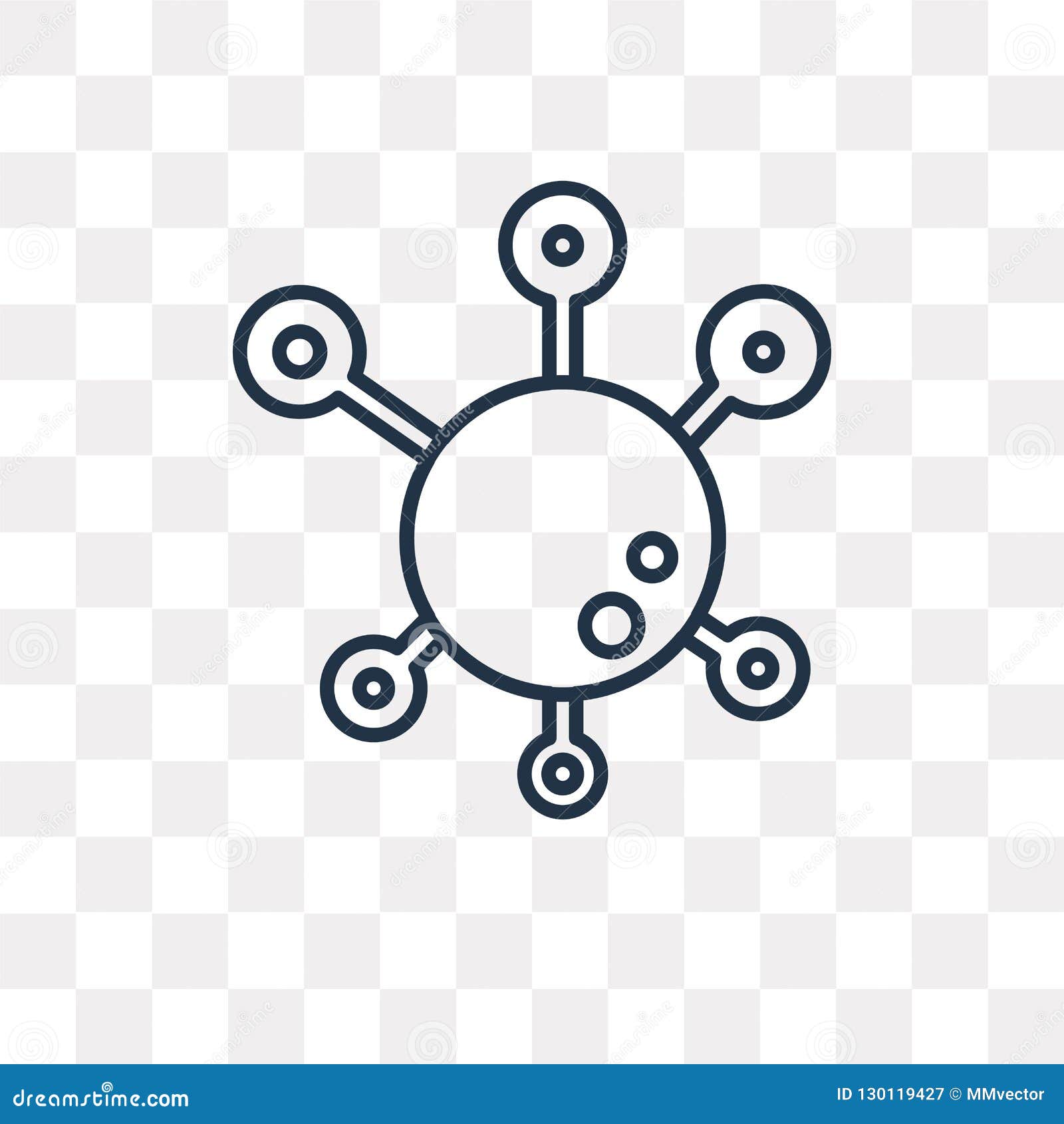 Virus Vector Icon Isolated on Transparent Background, Linear Virus ...