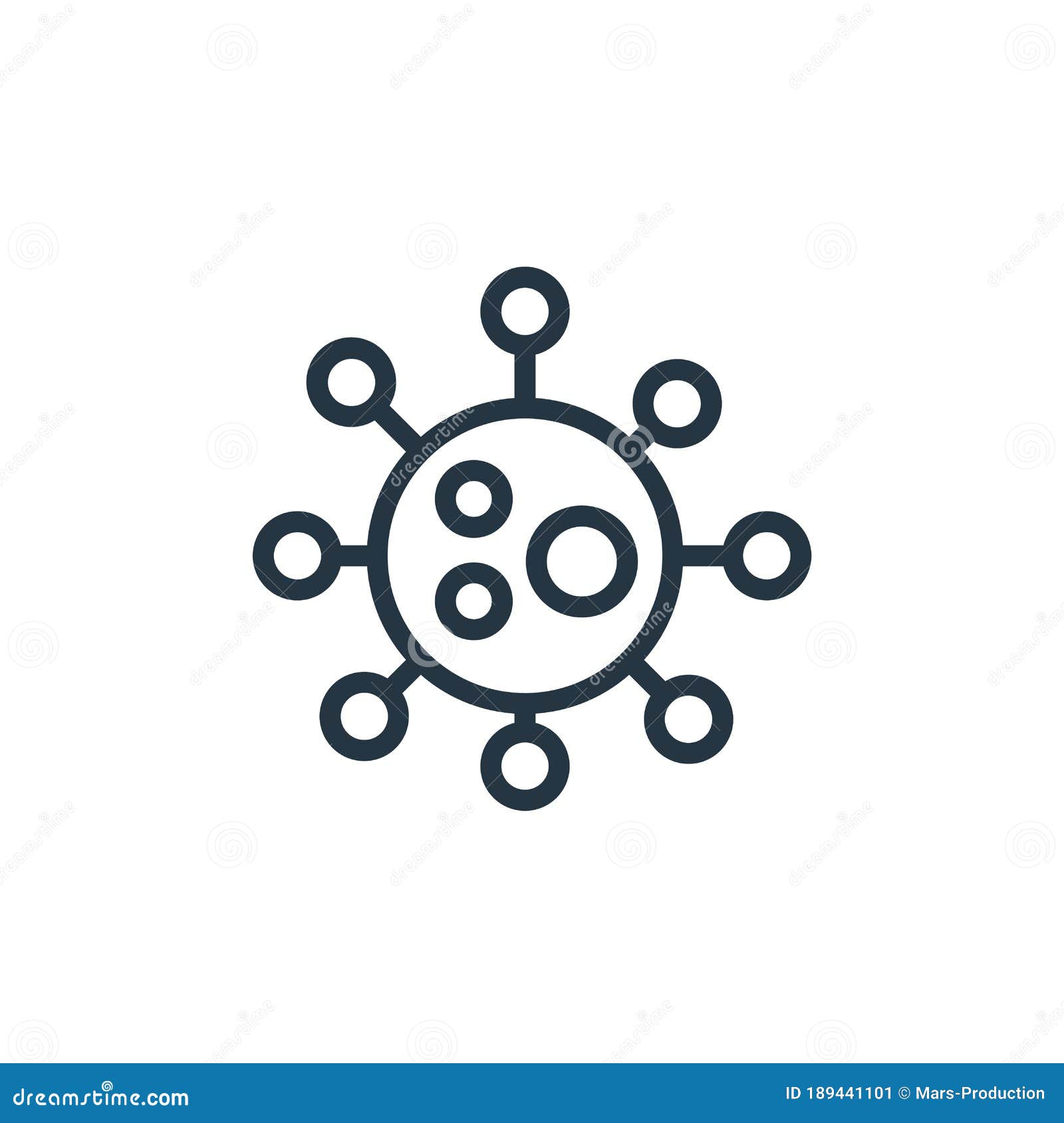 Virus Vector Icon Isolated on White Background. Outline, Thin Line ...