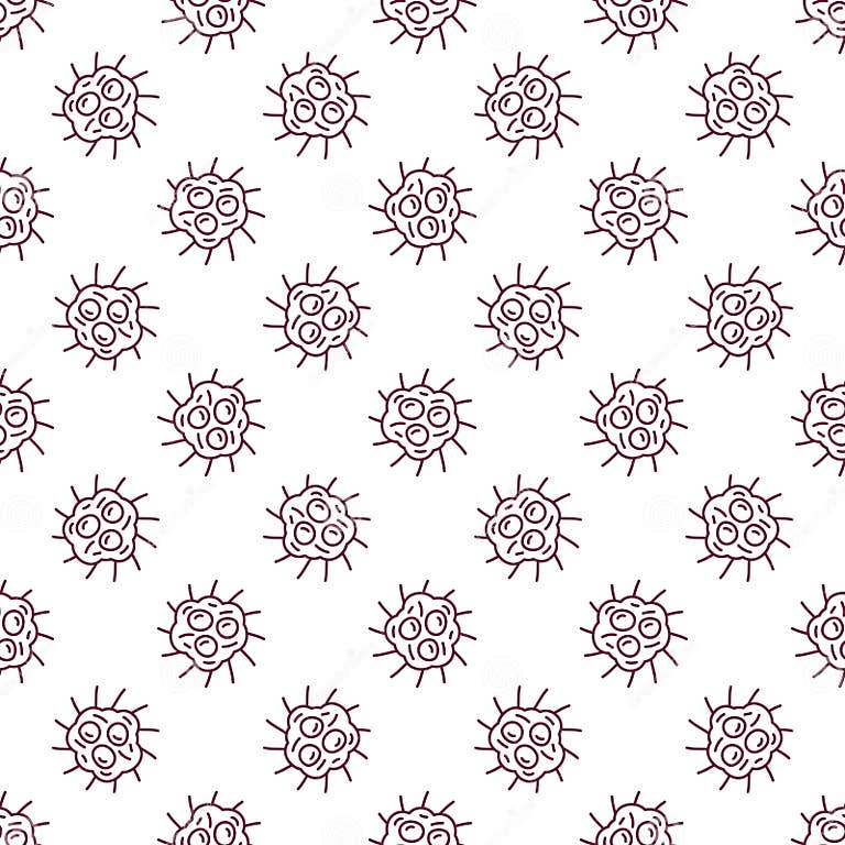 Virus Vector Parasite Concept Line Creative Seamless Pattern Stock ...